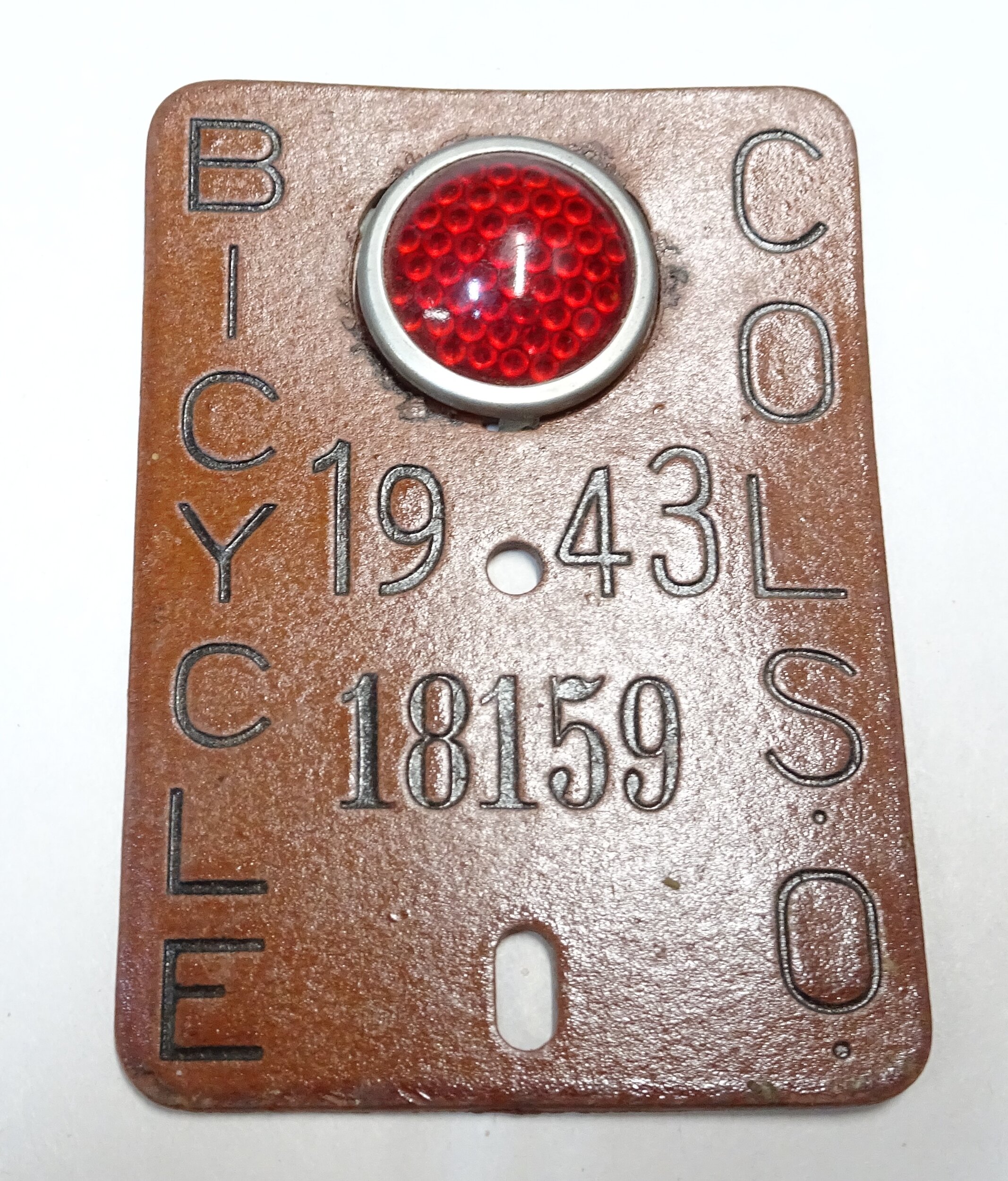 Sold - 1943 Columbus, Ohio bicycle license plate | Archive (sold or ...