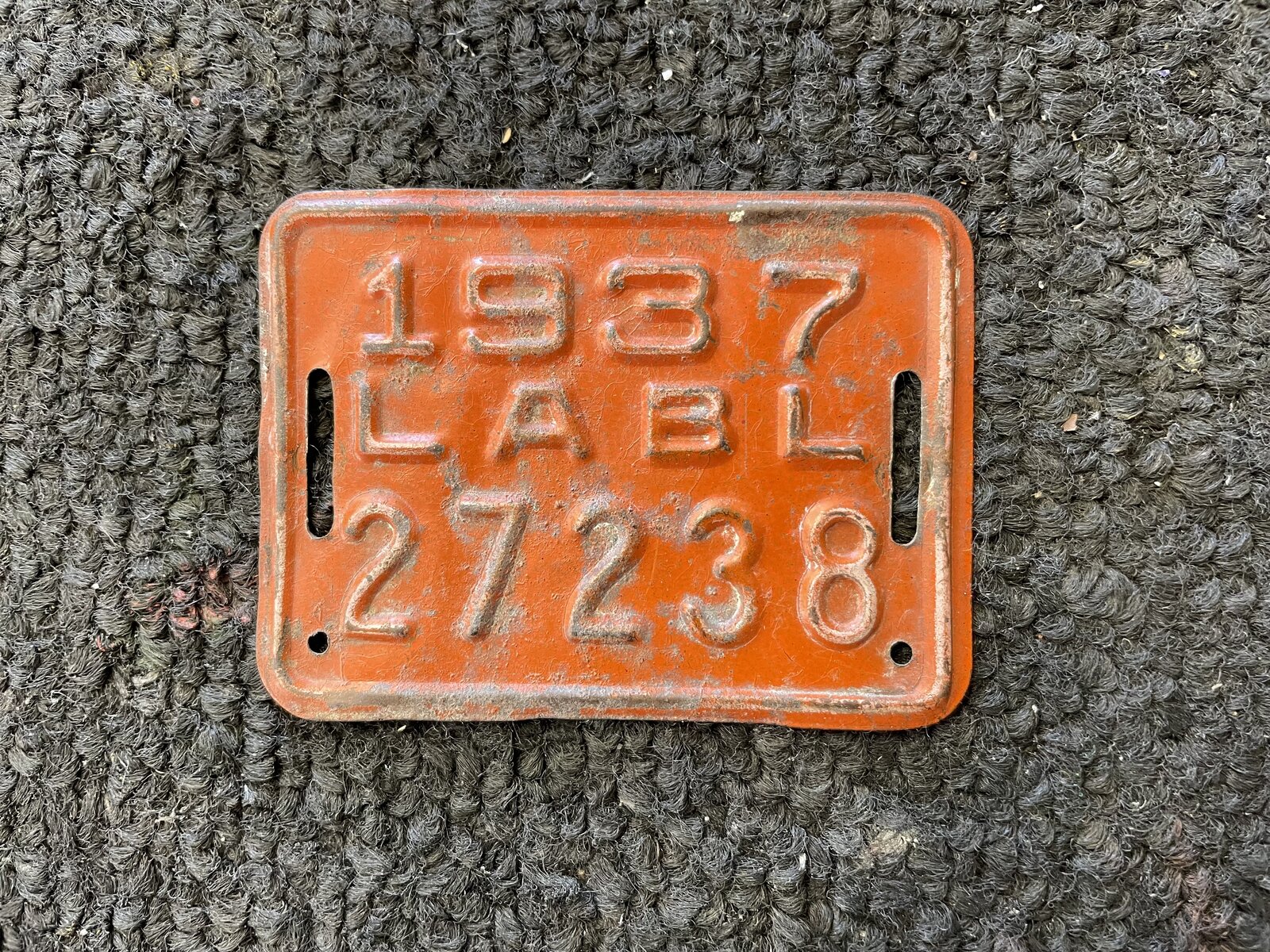 Sold - 1937 Los Angeles Ca Bicycle License Plate | Archive (sold or ...