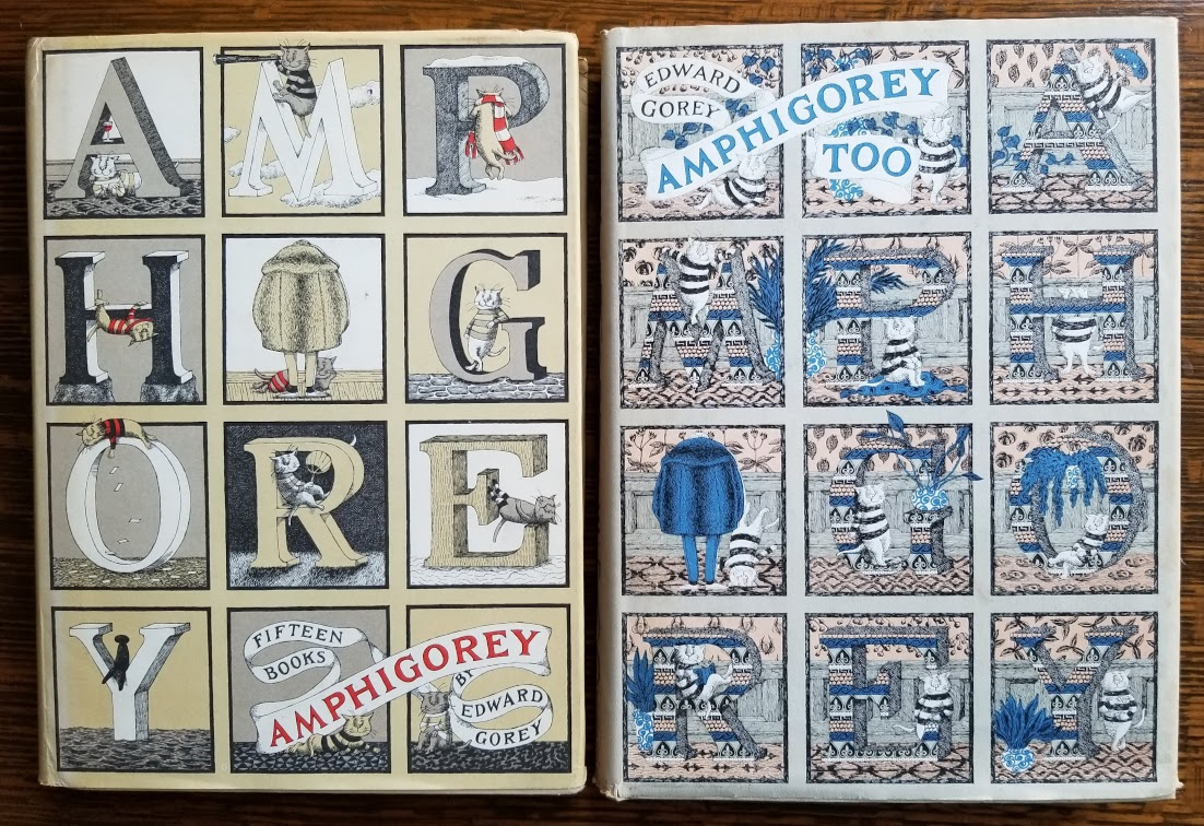 Vintage Edward Gorey lot; HC; Amphigorey, Amphigorey Too; 1972, 1975 ...