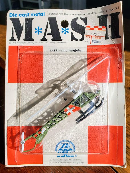 2 Vintage mint on card 1975 MASH 4077 old toy Die-Cast Zee helicopter ...
