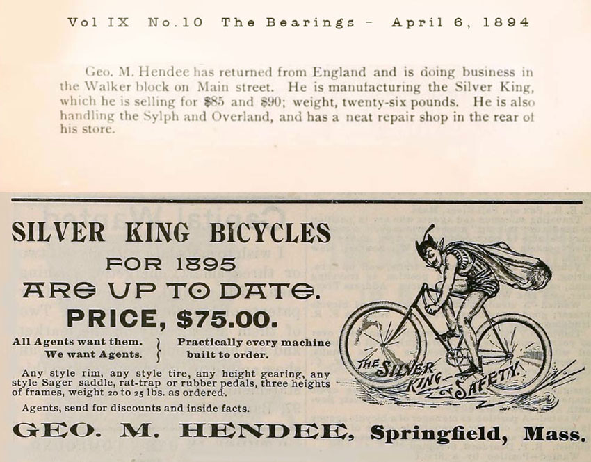 Ca. 1894 George Hendee "Hendee's Silver King" | Antique Bicycles Pre ...