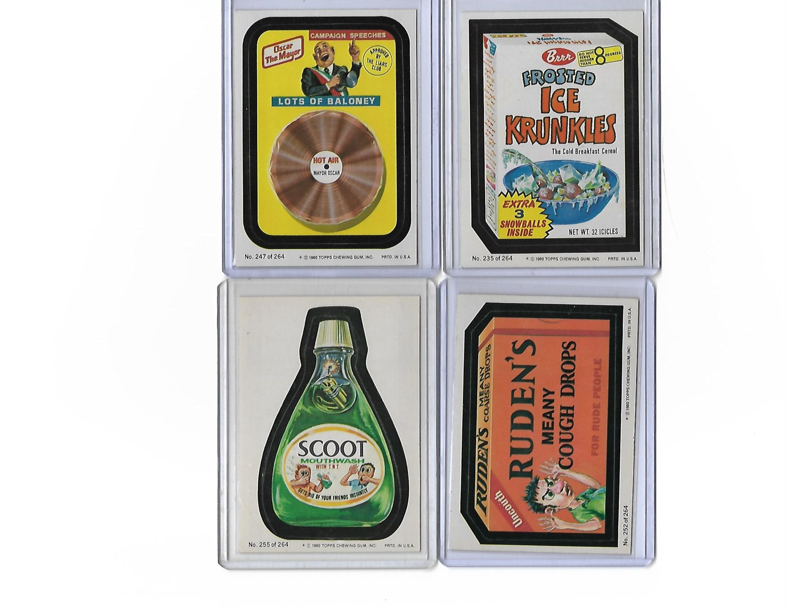 73 Topps Gum, 75, 80 Wacky Packages, 70 Fiends and Machines, 70 Odder ...