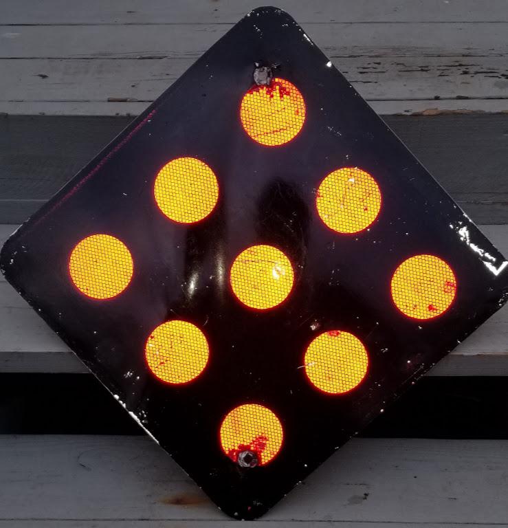 Vintage black and red 18" reflective road sign | Sell - Trade ...