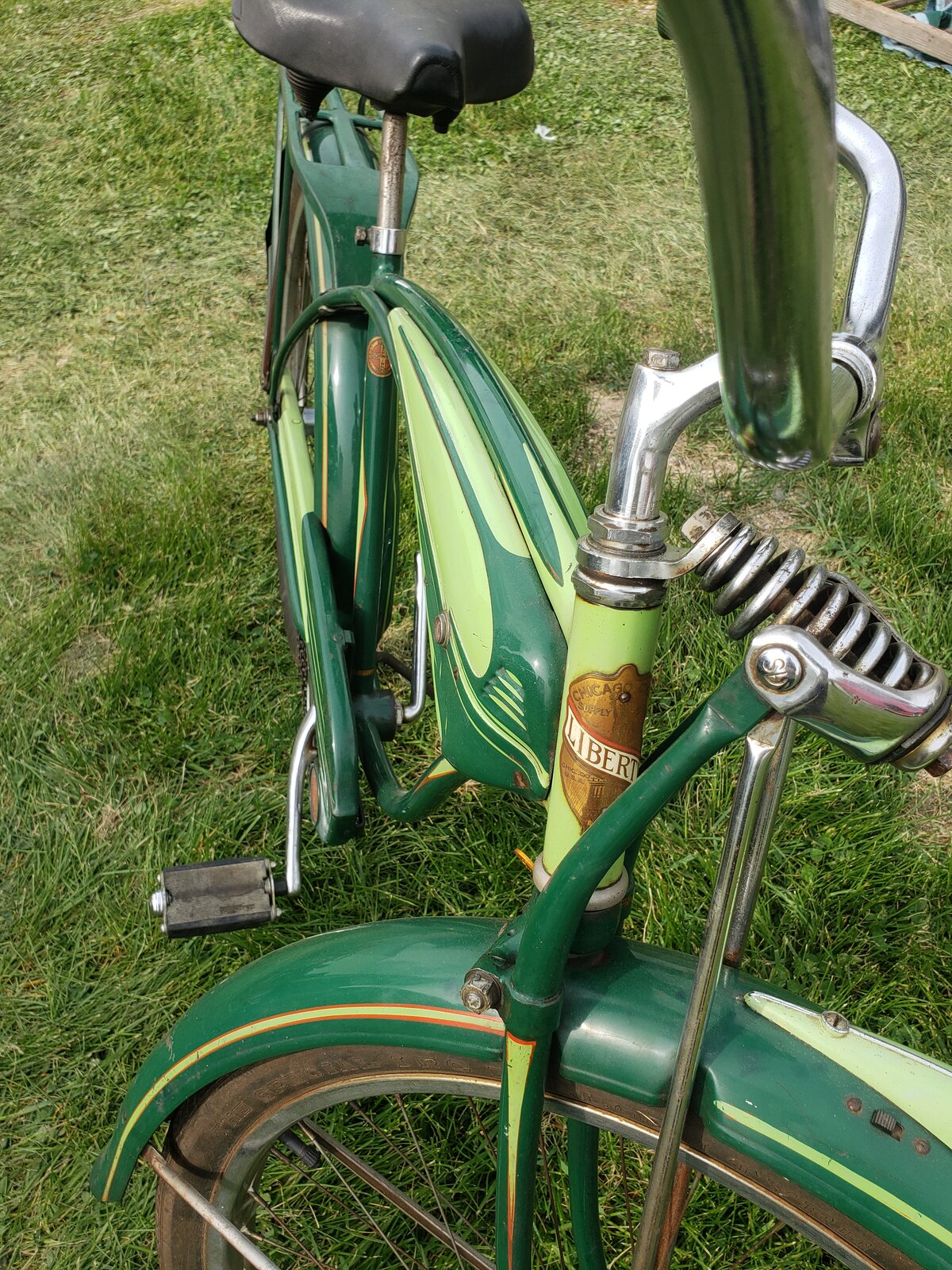 Sold - Two Tone Green Schwinn Postwar B6 Autocycle Beautiful Bike Deal ...