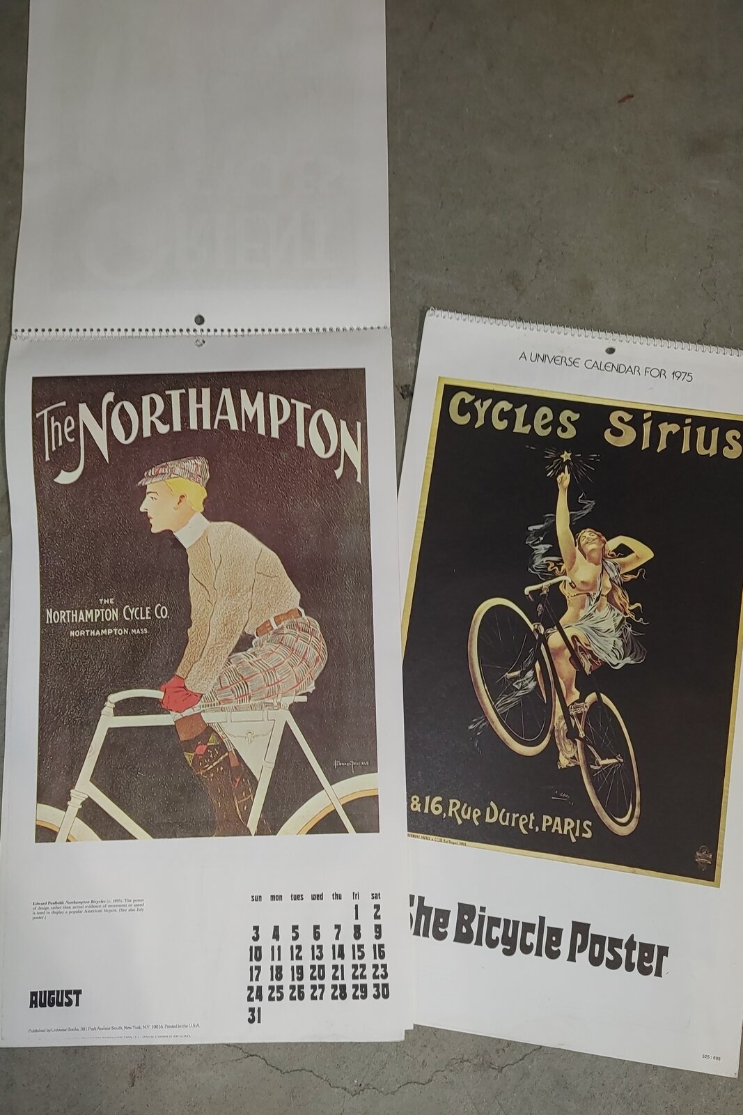 two 1975 calendar with bicycle poster reproductions (11"x20") | Sell ...