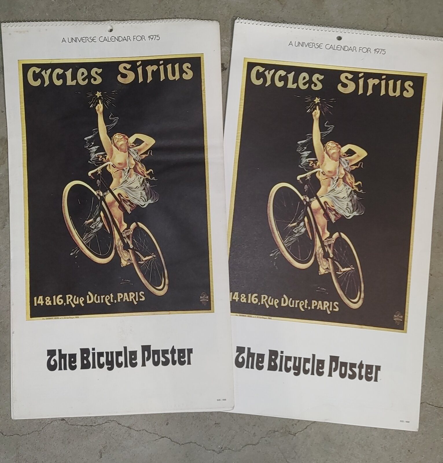 two 1975 calendar with bicycle poster reproductions (11"x20") | Sell ...