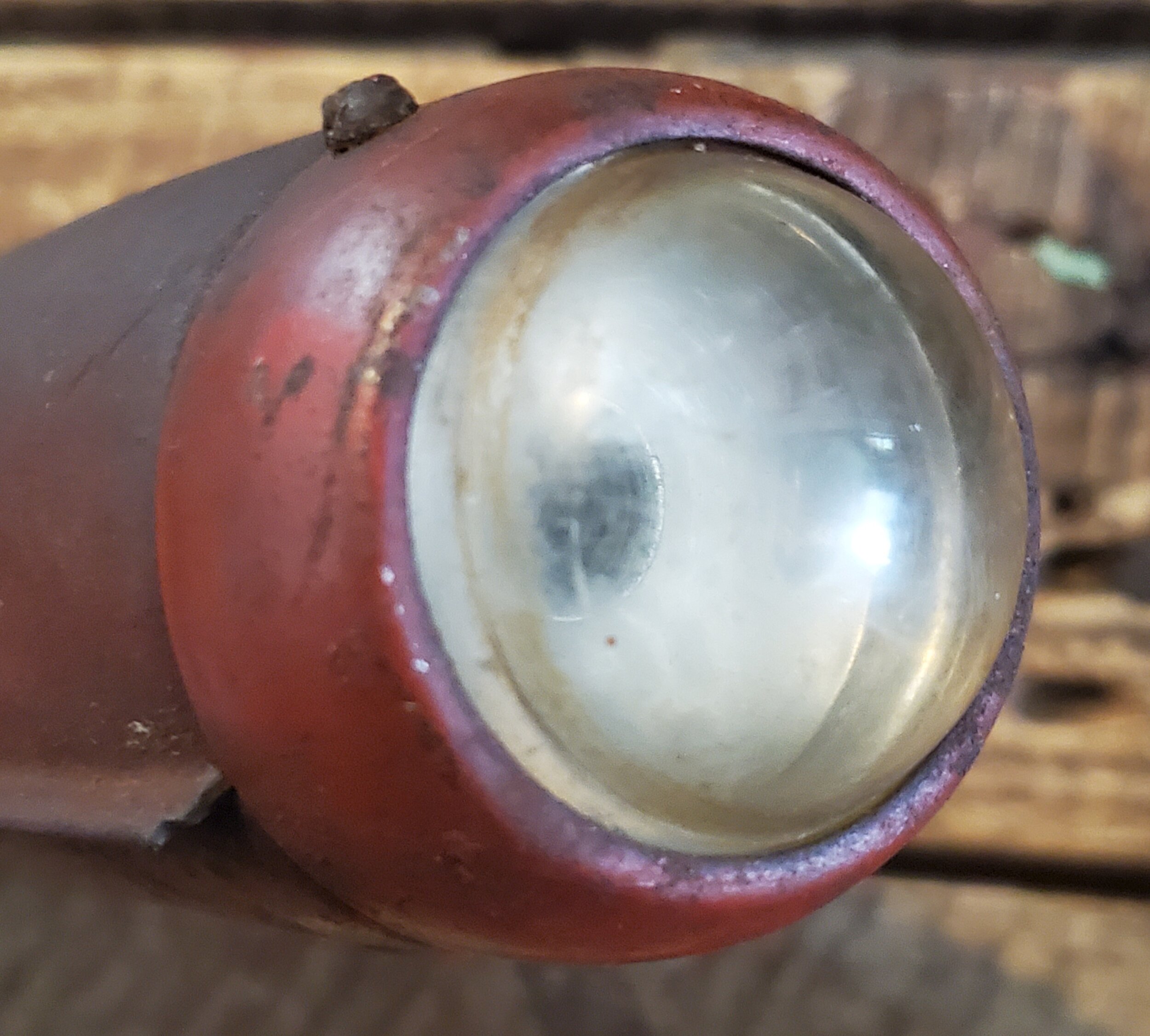 Sold - Nice Patina Red Prewar Delta Front Loader Torpedo Light ...