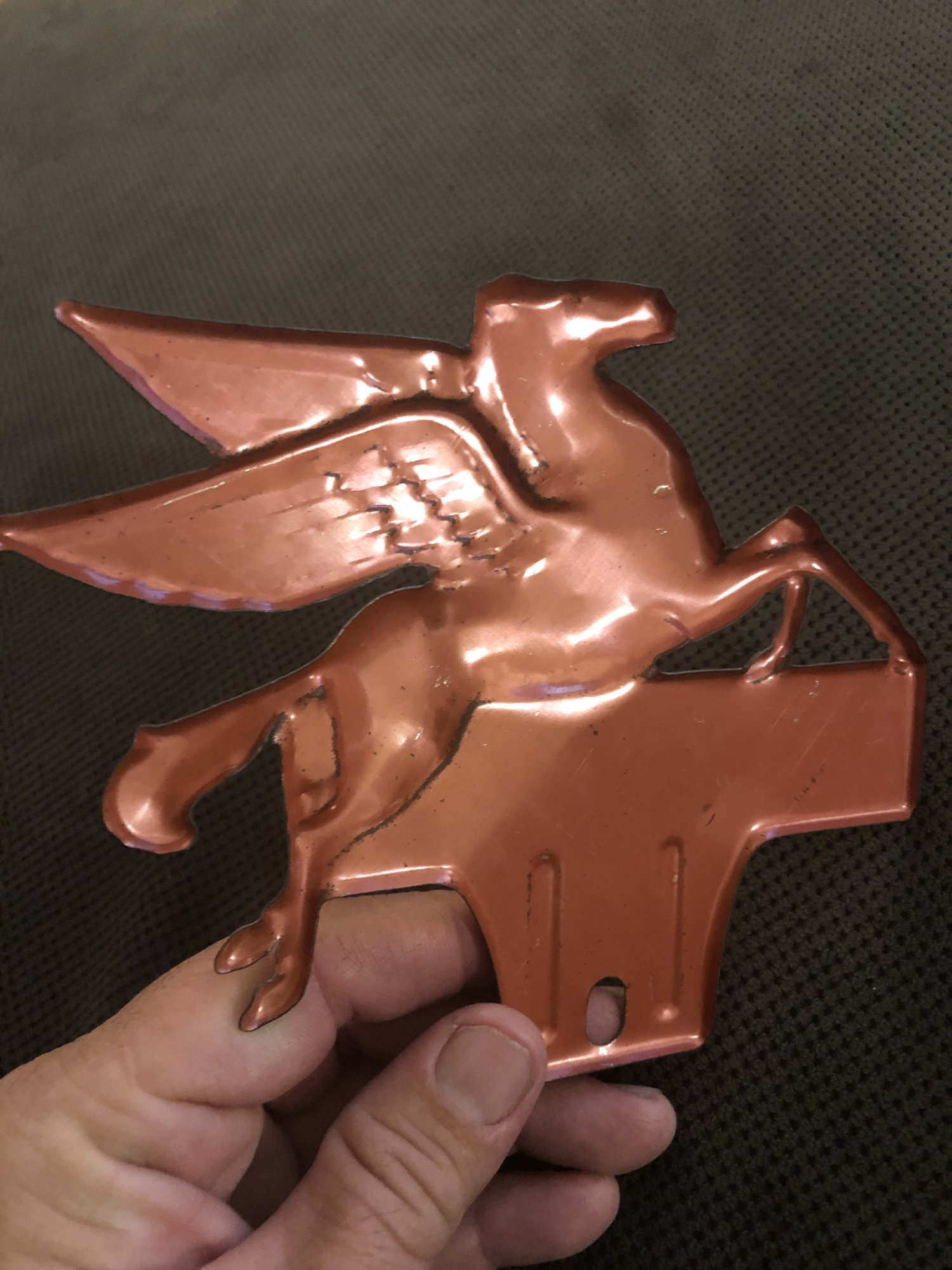 Vintage MOBIL Pegasus license plate topper | Sell - Trade: Bicycle ...
