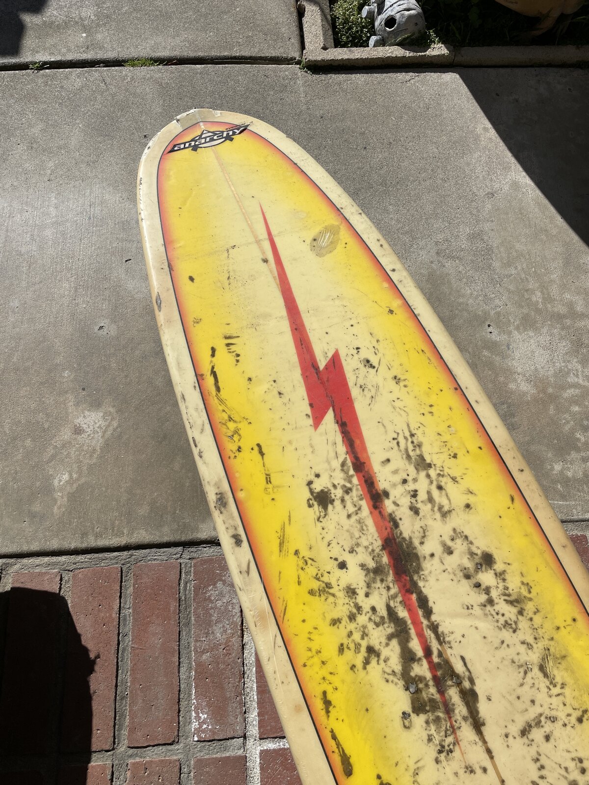 Sold - Lightning bolt Surfboard longboard fun board rough condition ...
