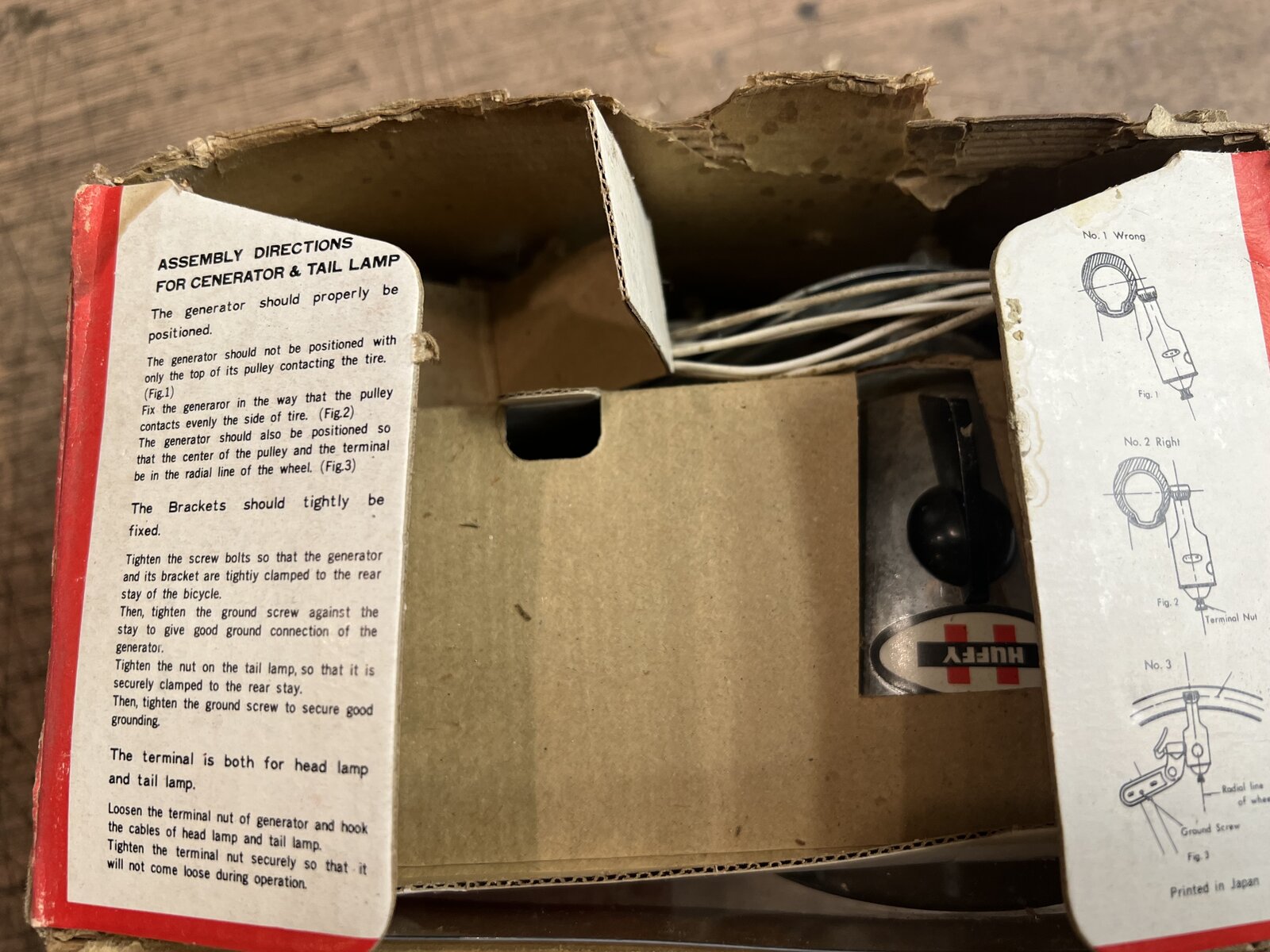 Sold - Dond: NOS Huffy headlight, taillight and generator accessory kit ...