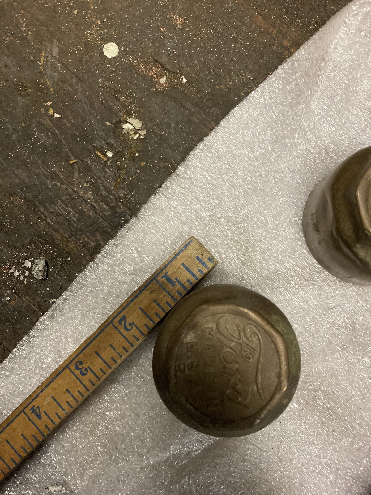 Set of 4 Early what I believe to be Model T model brass hub covers ...