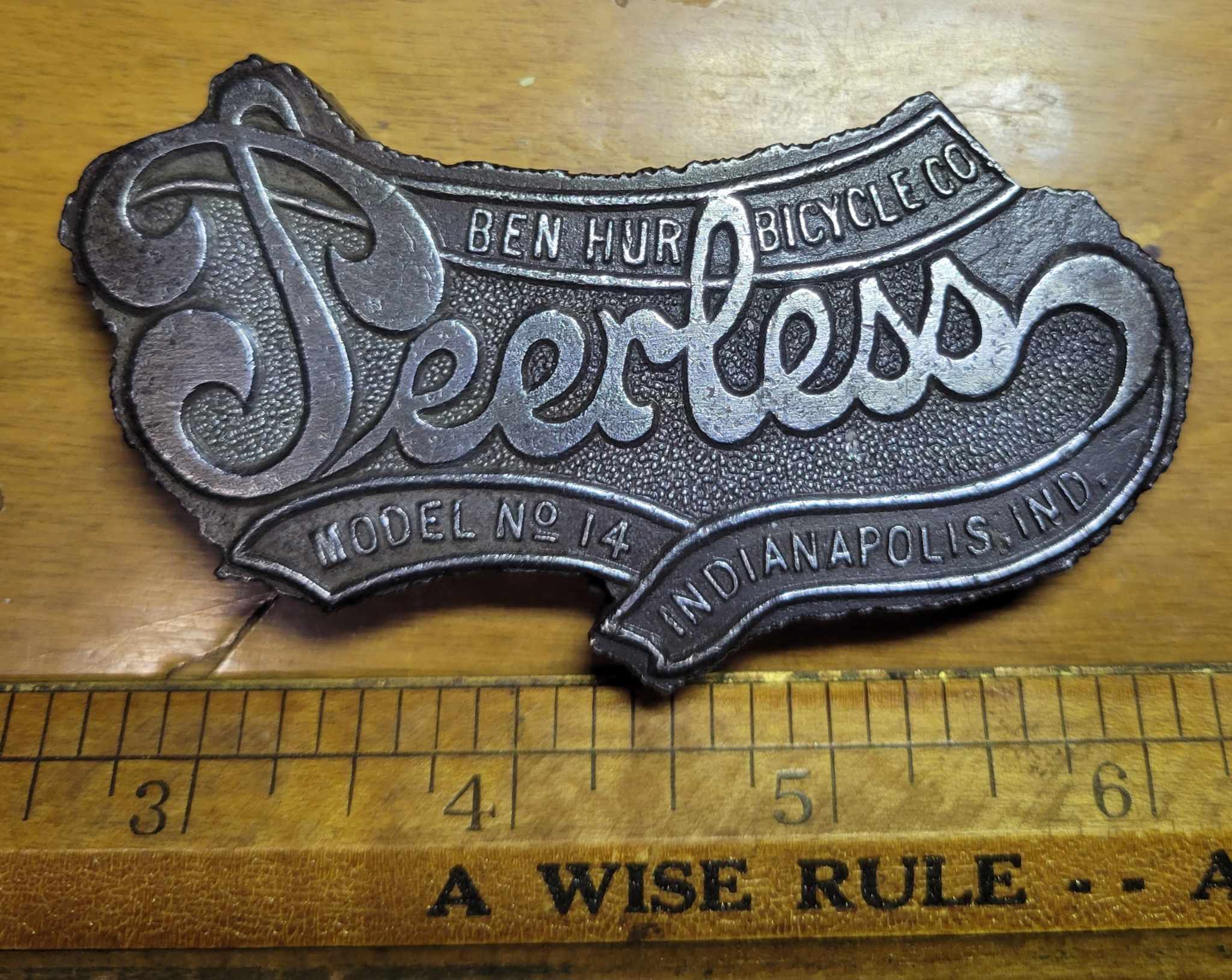 1890s Peerless Ben Hur Bicycle badge stamp Model 14 | Archive (sold or ...