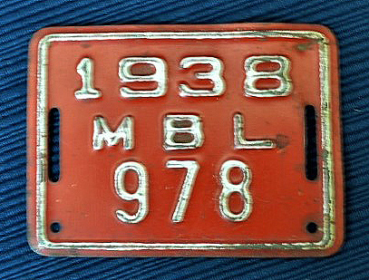 Help Identifying 1938 "MBL" Bicycle License Plate | General Discussion ...