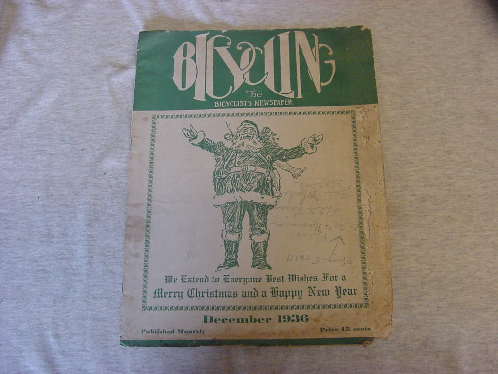 Bicycling The Bicyclists Newspaper December 1936 Raleigh new models ...