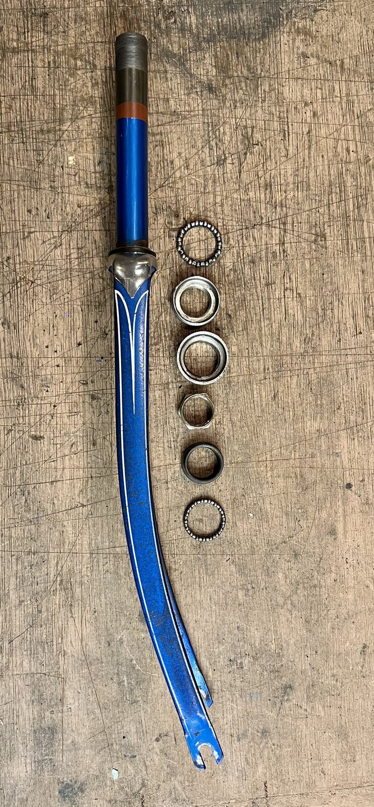 Sold - FS: Schwinn middleweight opalescent blue fork full length ...