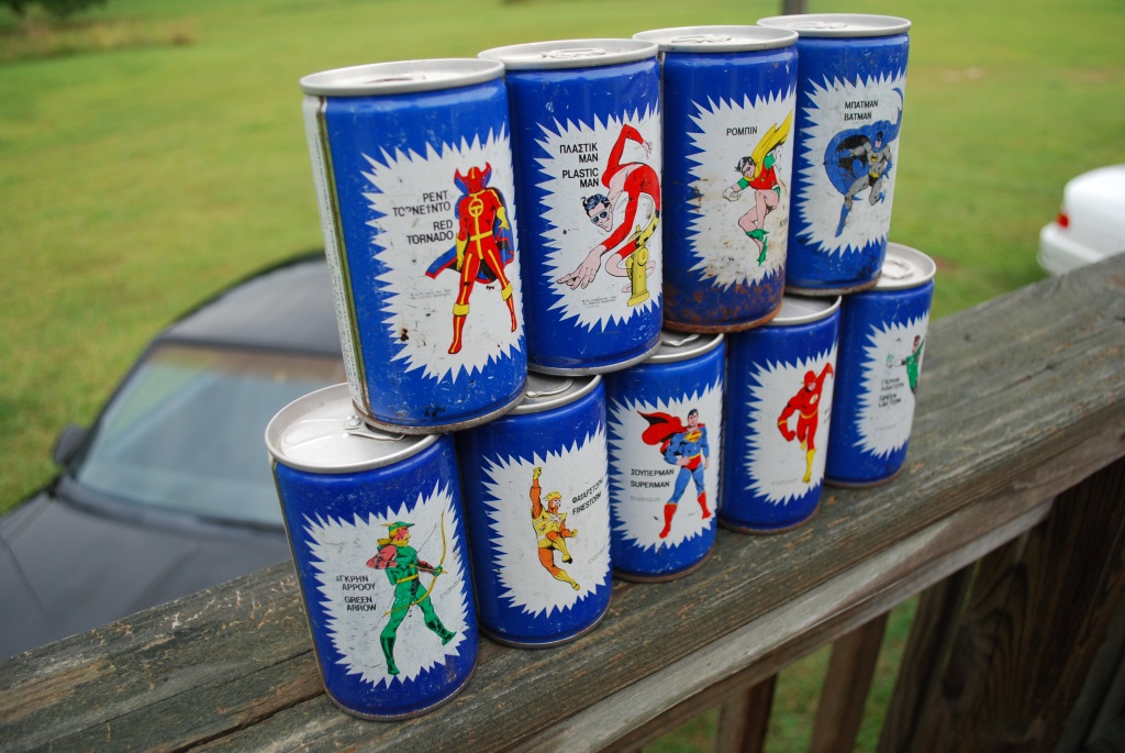 Sold - Comic Book Super Hero Greek Pepsi Cans ca. 1978 | Archive (sold ...