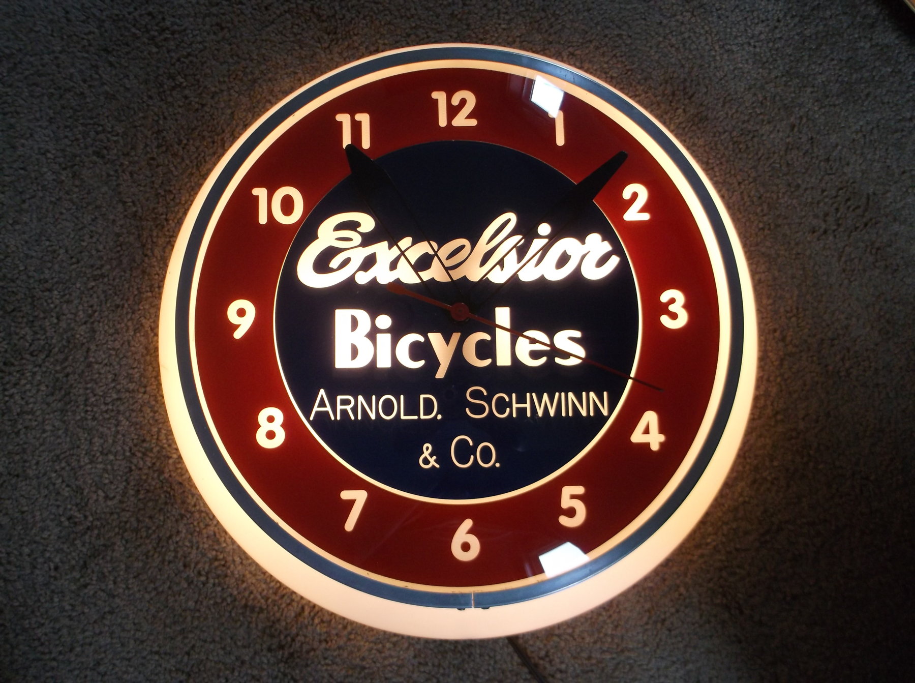Original Arnold Schwinn Excelsior Dealer Dualite Clock | Sell - Trade ...