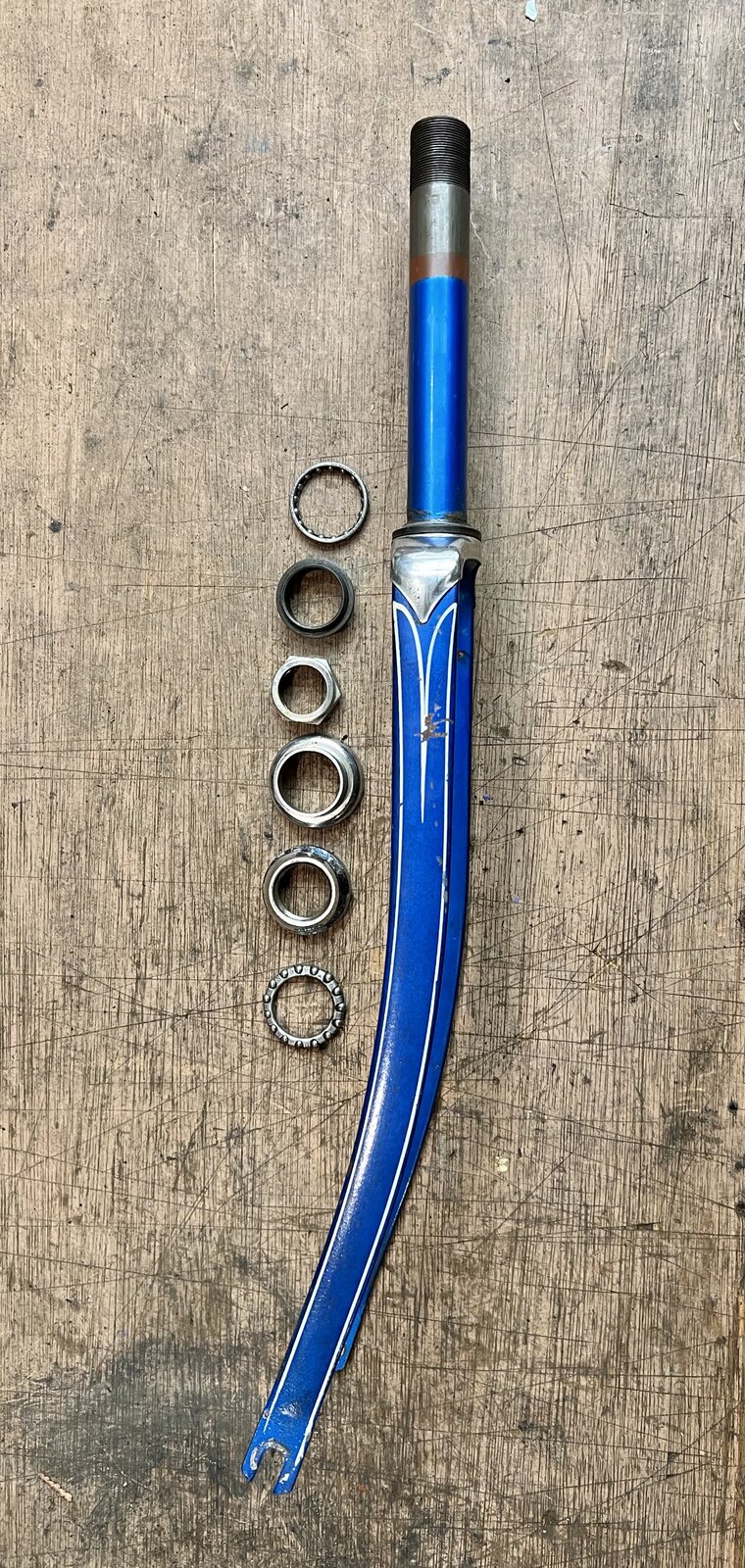 Sold - FS: Schwinn middleweight opalescent blue fork full length ...