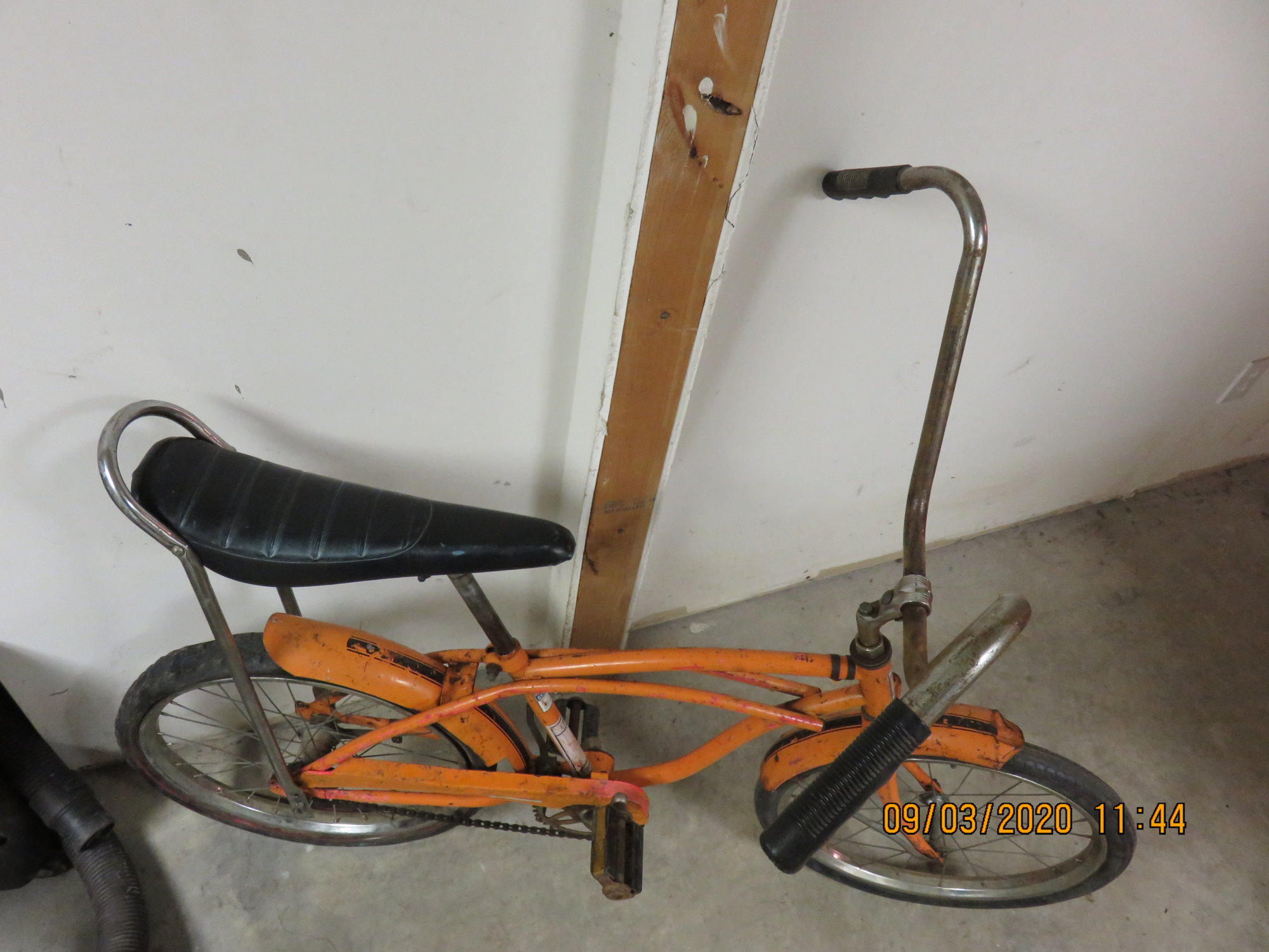 Sold - orange huffy dragster cheater slick ? muscle bike | Archive ...