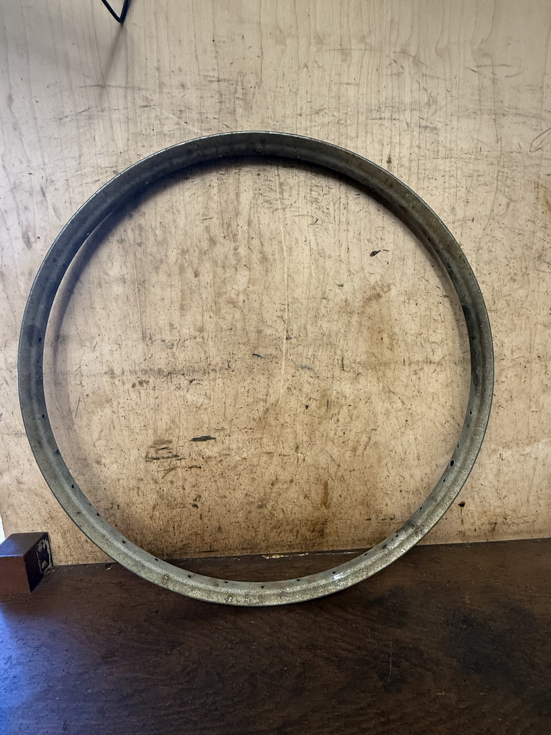 FS: (1) 26” prewar patina chrome double step drop center hoop wheel rim ...