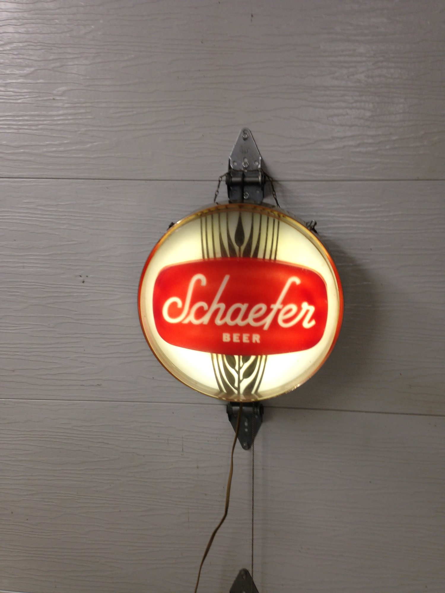 Sold - Schaefer Beer Sign Lighted Two Sided working order | Archive ...