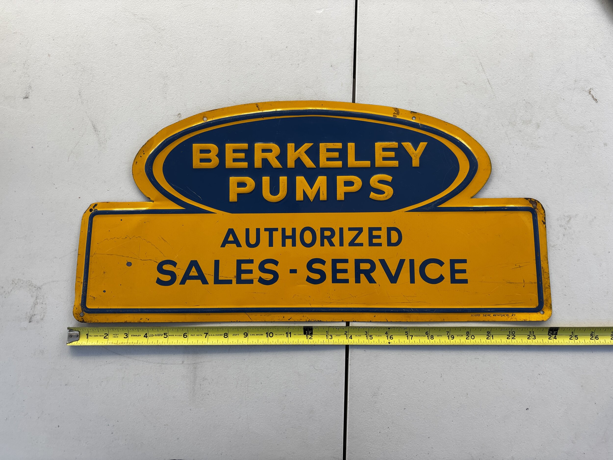 Vtg advertising metal sign Berkeley pumps authorized sales service ...