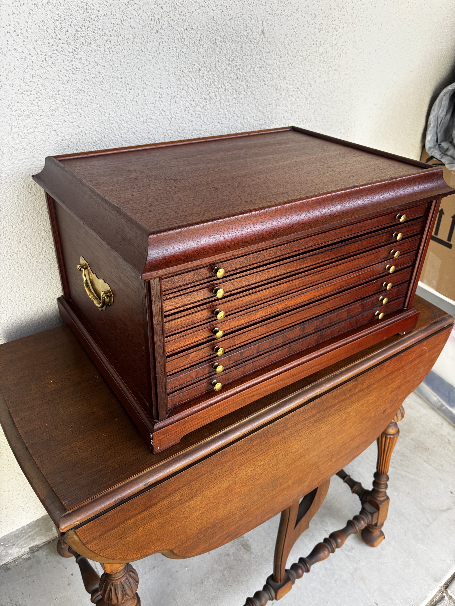 6 Drawer Wooden Case cabinet Coin Collectors for 100 Coins Franklin ...