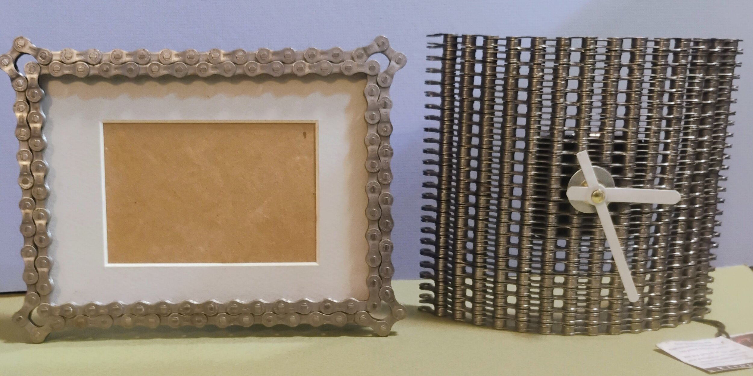 Sold - Handmade bike chain desk clock and picture frame. | Archive ...