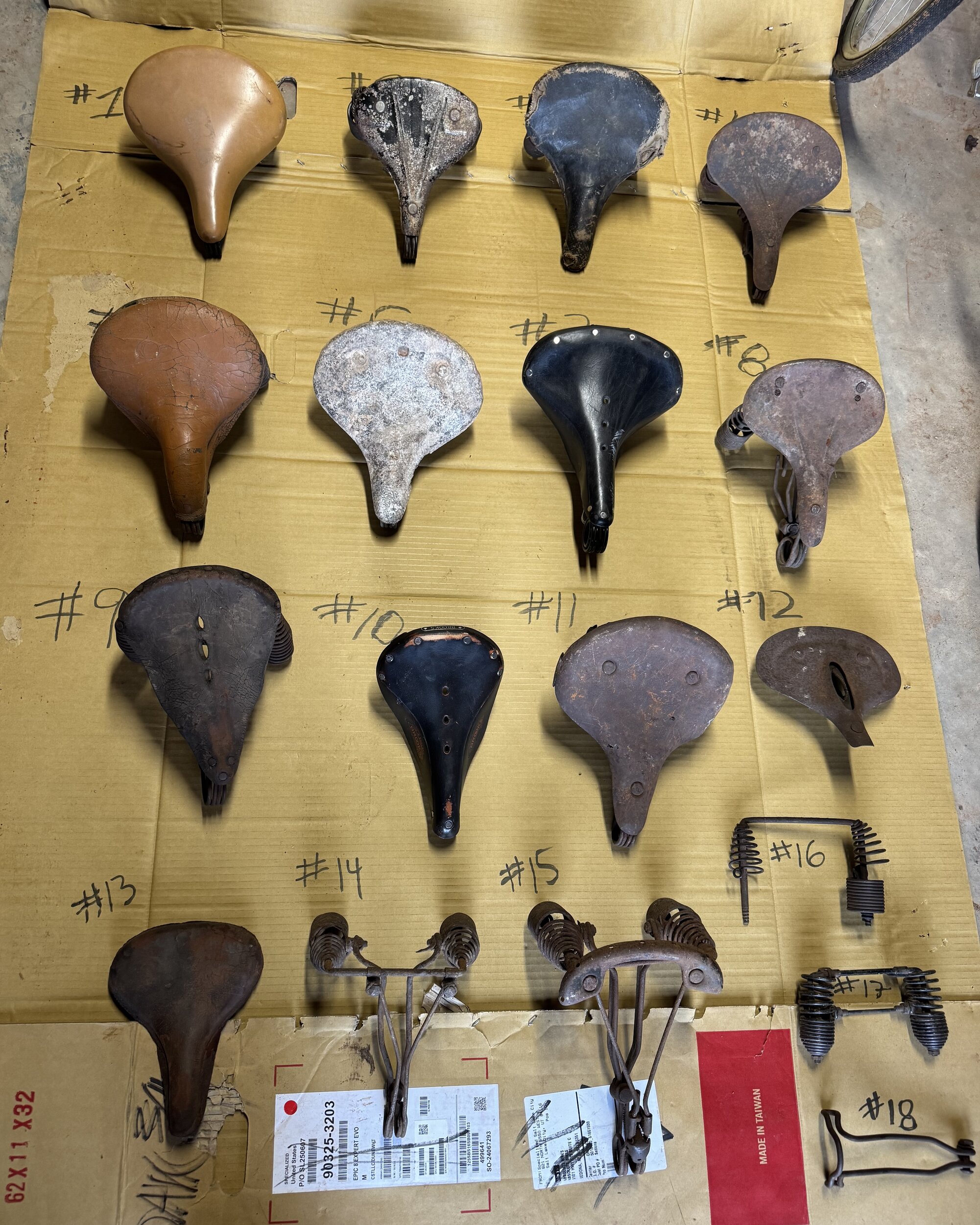 Lot of saddles, prewar, long spring, parts, etc. | Sell - Trade ...