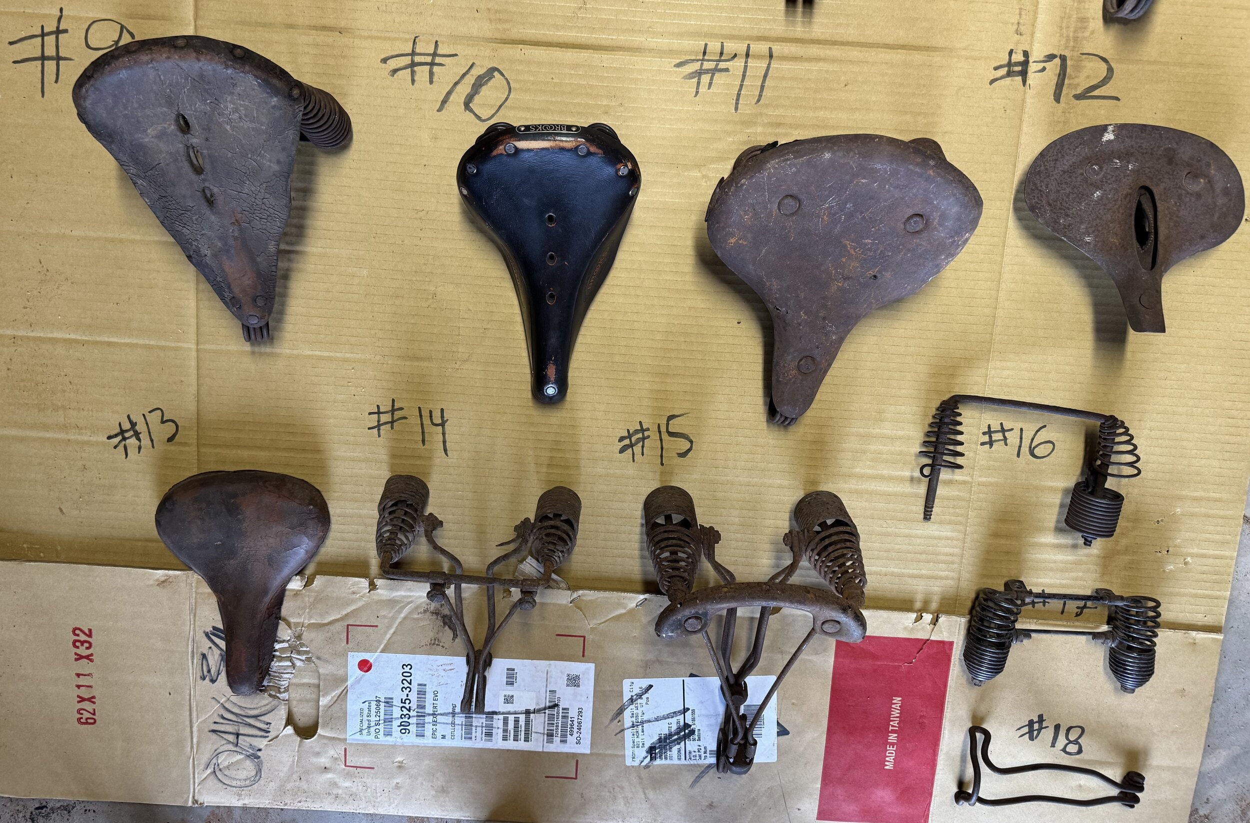 Lot of saddles, prewar, long spring, parts, etc. | Sell - Trade ...