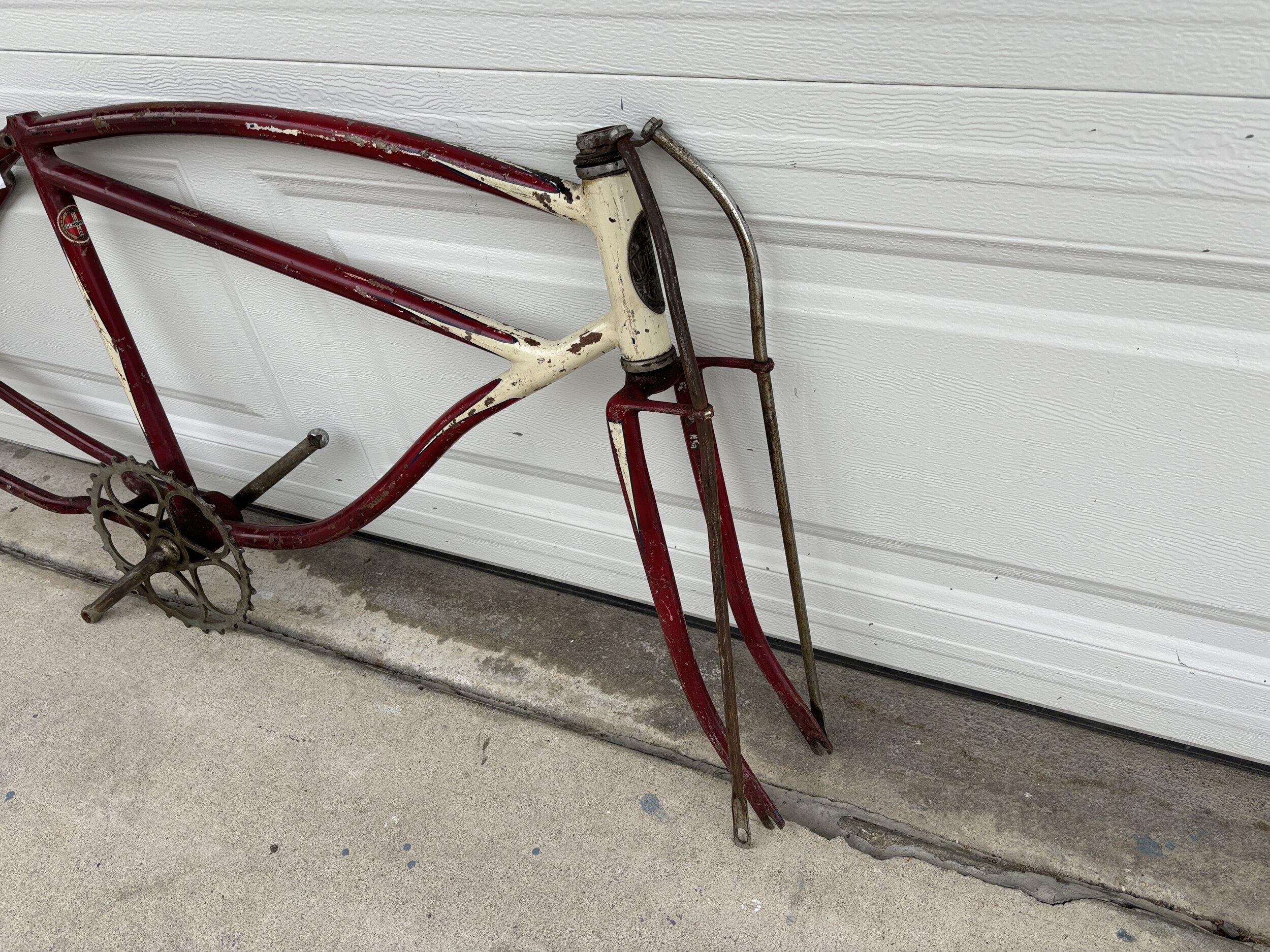 Sold - Prewar Schwinn beach cruiser bicycle Straight bar 26" frame fork ...