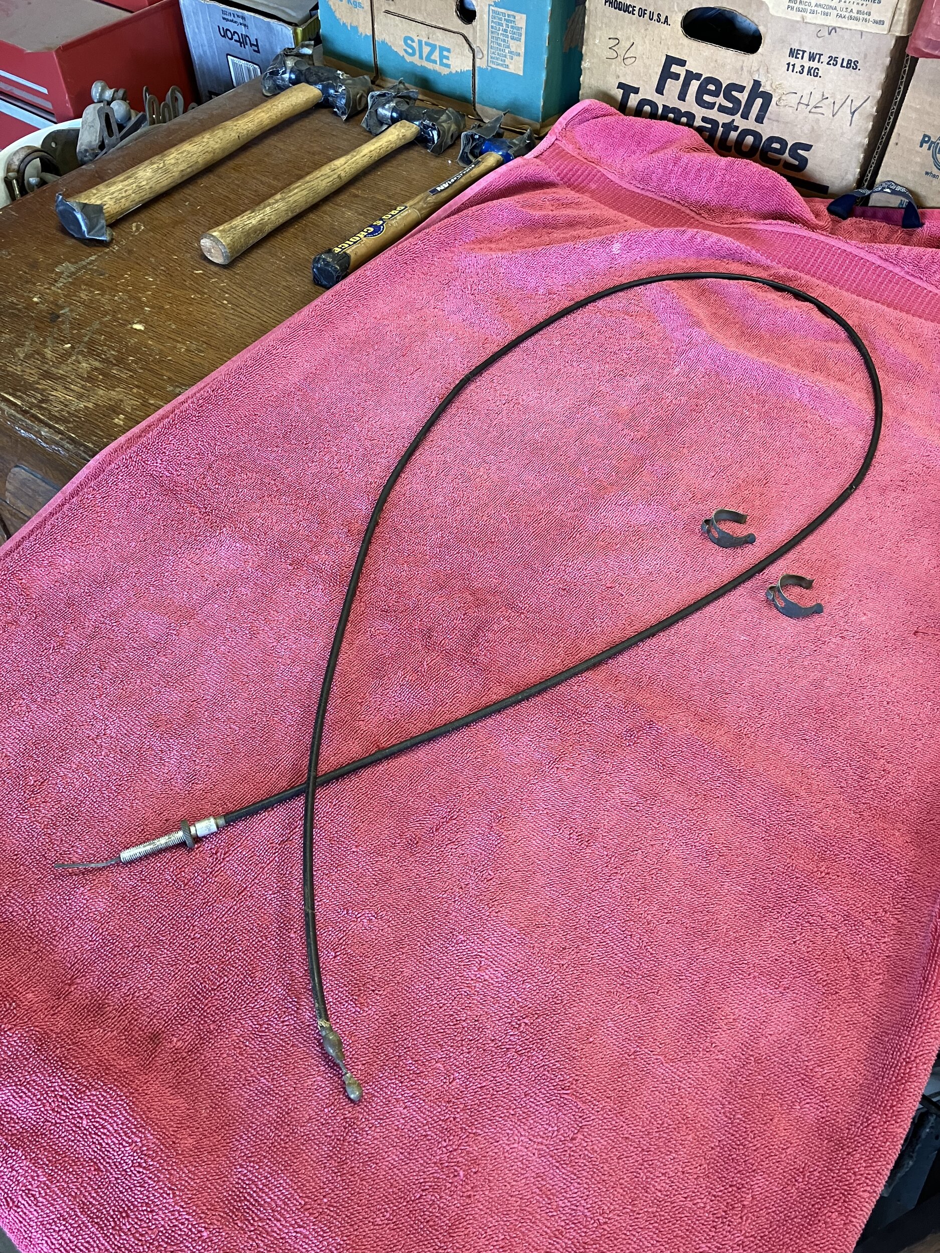 Sold - 1946 into the 1950s, 60 inch rear black expander brake cable for ...