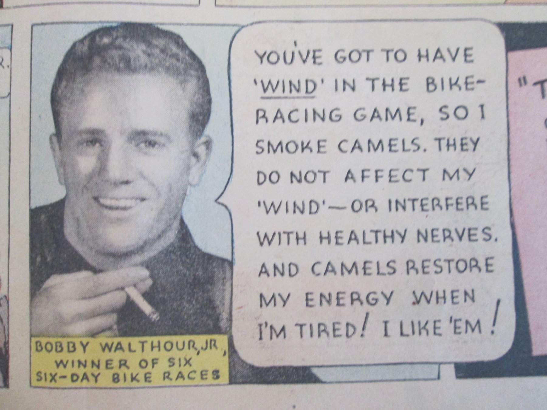 Bobby Walthour Jr. Six Day Race Tobacco Ad 1935 | Sell - Trade: Bicycle ...