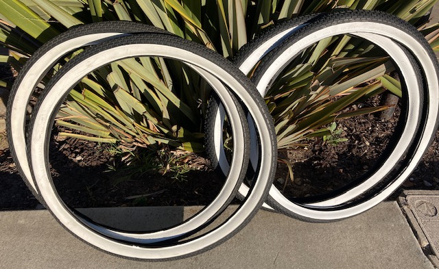Sold - 26 x 2 x 1 3/4" brick tread white walls for S7 rims, 2 pair ...