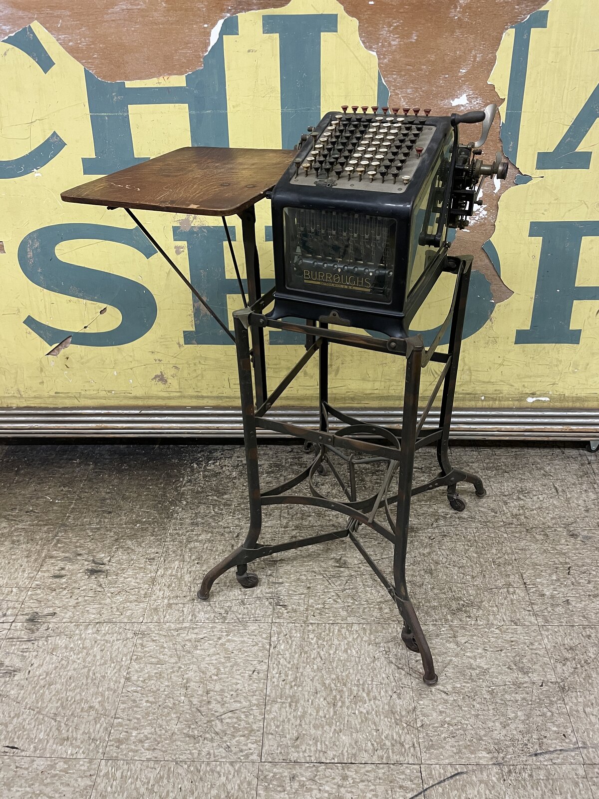 Sold - Vintage Burroughs Adding Machine calculator 1910. Glass sides ...