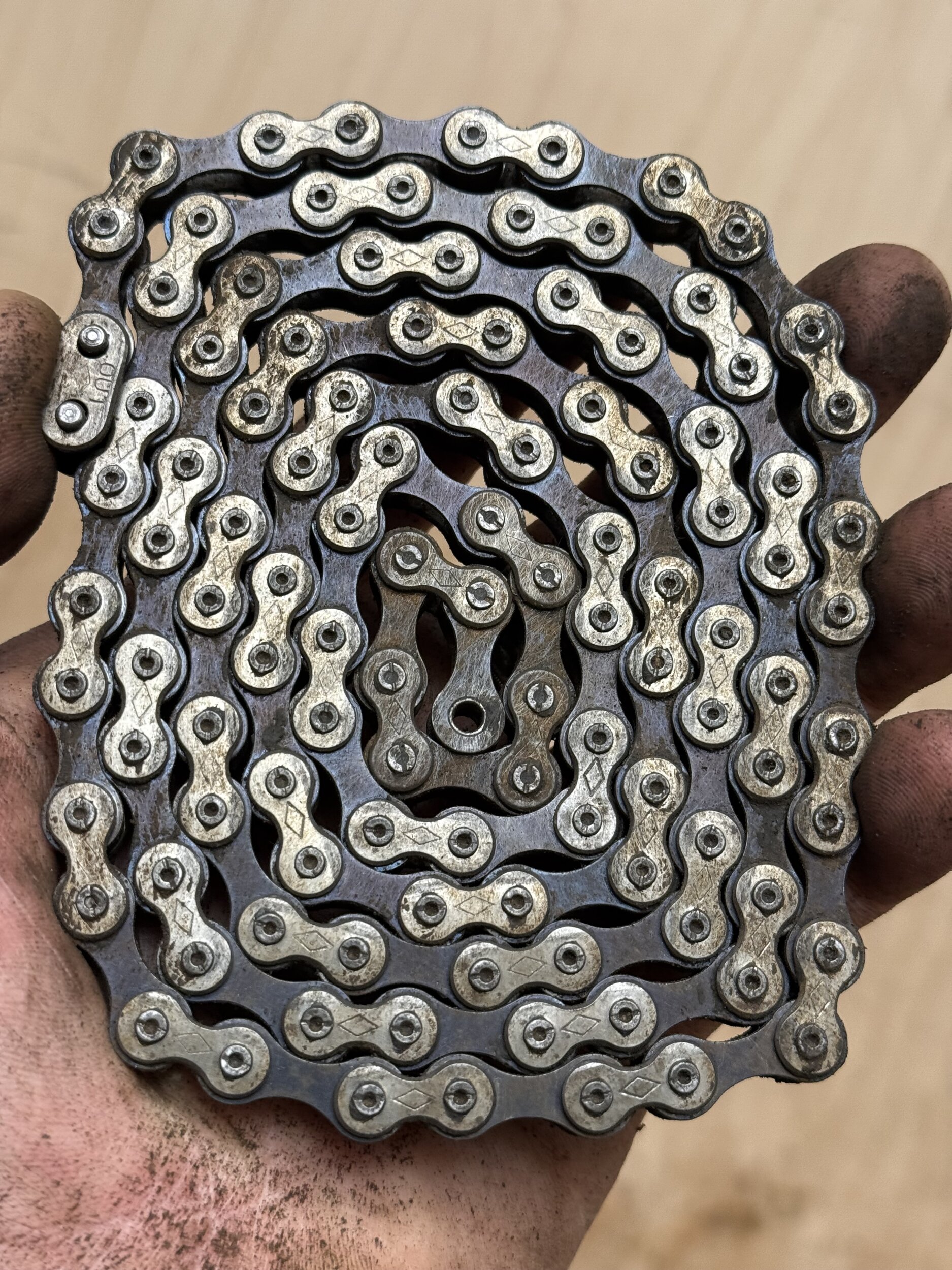 Sold - FS: Still Blue Diamond Skip tooth 1” pitch chain. 3/16” 56 links ...
