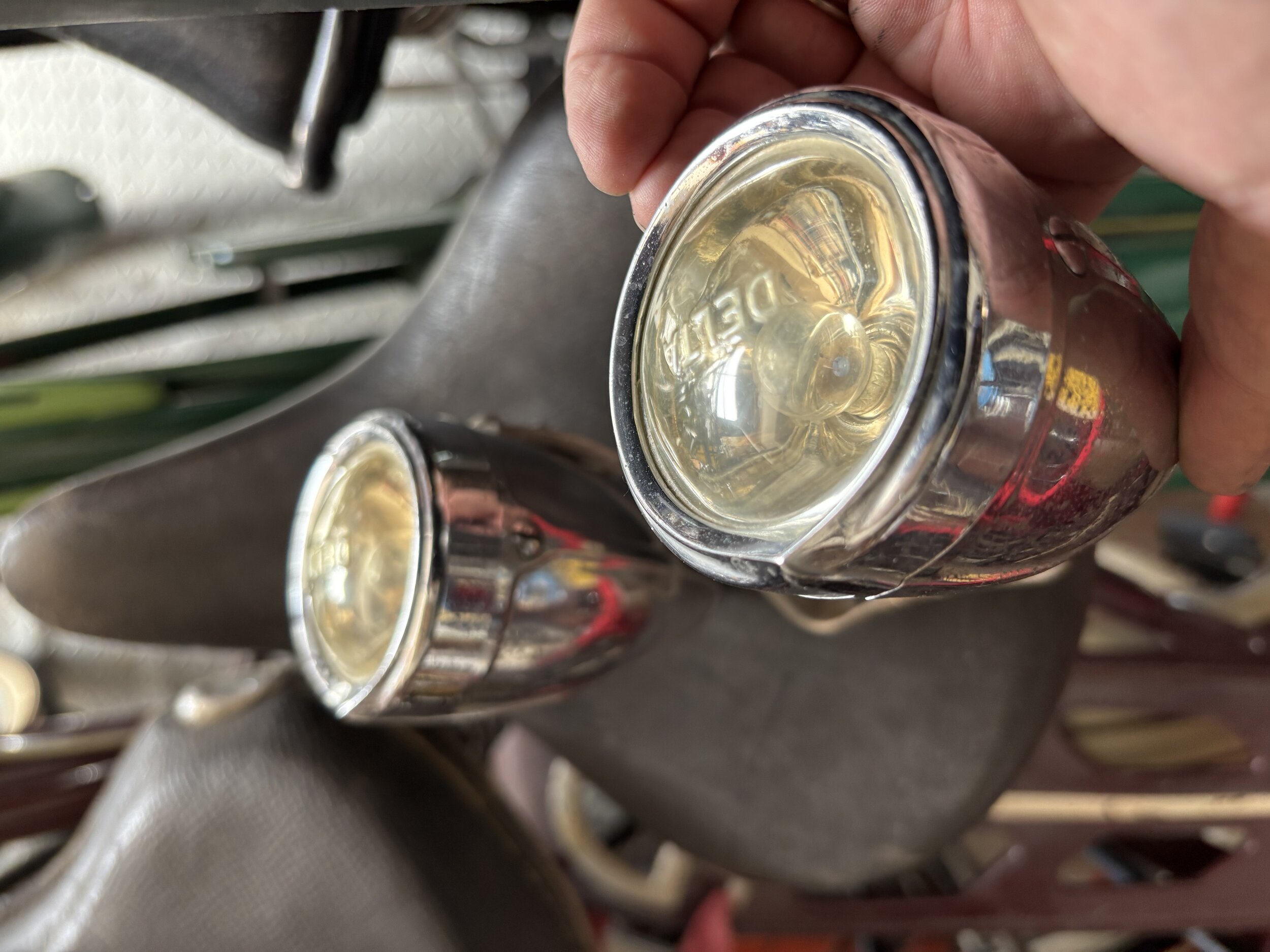 DOND - Dual silver ray lights with bracket Schwinn truss rod mount ...