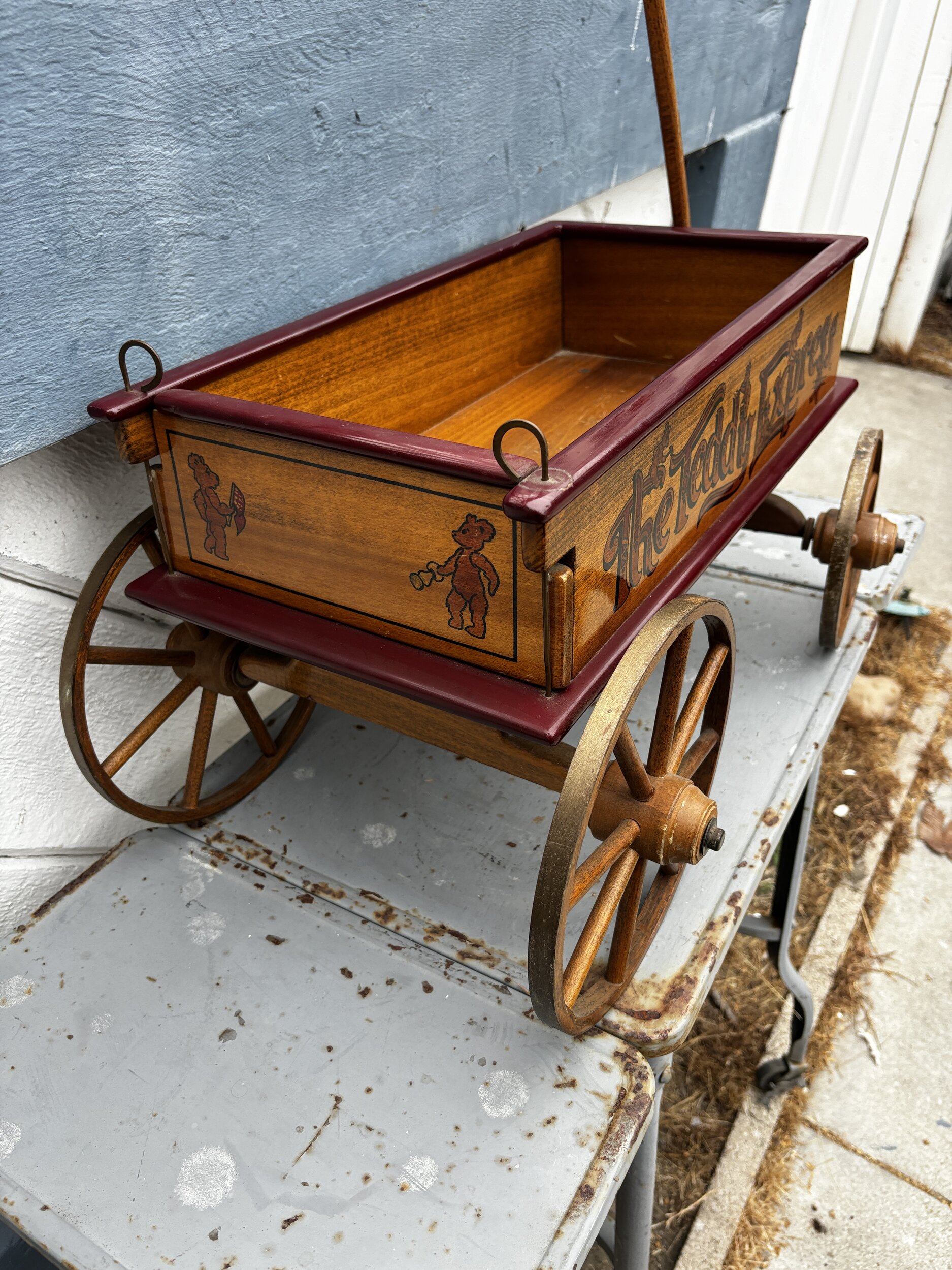 Vintage The Teddy Express Wooden wood Wagon Jp Bartholomew | Sell ...