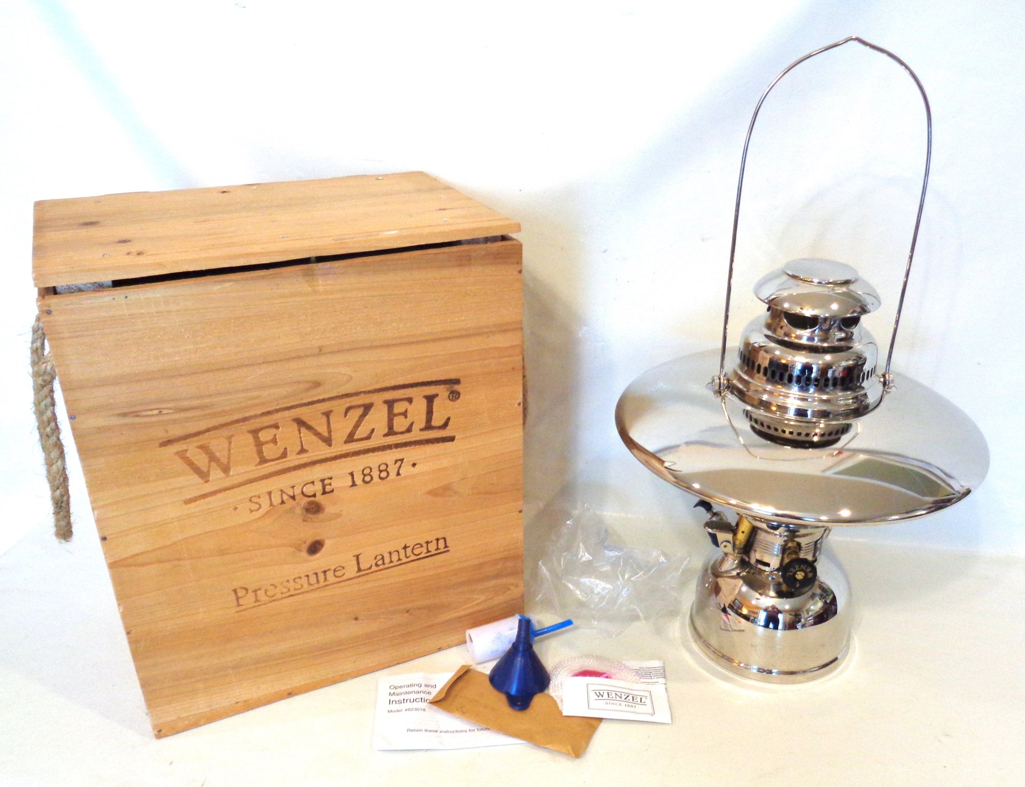 Sold - NOS/NIB Wenzel 1887 Nickel Plated Pressure Kerosene Lamp ...