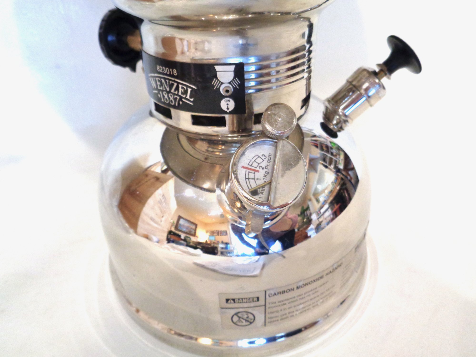 Sold - NOS/NIB Wenzel 1887 Nickel Plated Pressure Kerosene Lamp ...