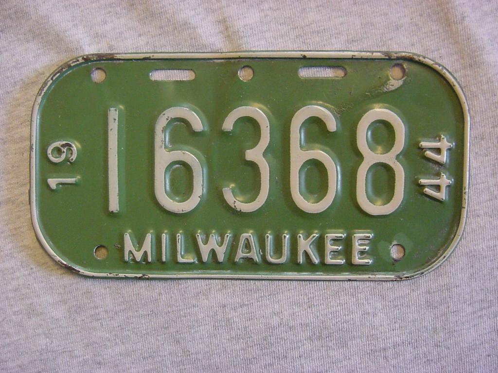 Sold - Milwaukee 1944 Bicycle License Plate | Archive (sold or ...