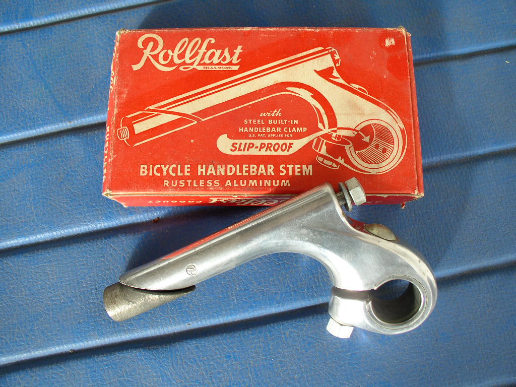 Postwar deluxe Rollfast NOS stem w box & pre war deluxe t stamp alloy ...