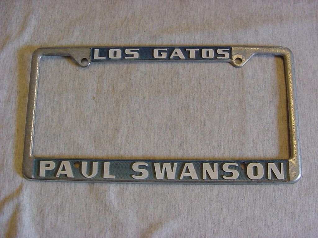 Los Gatos Vintage License Plate Frame California Paul Swanson Ford ...