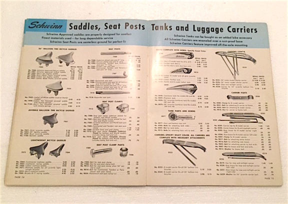 RARE ORIG SCHWINN 1953 CATALOG WITH COLOR CHARTS/ ALSO NOS DRUM BRAKE ...