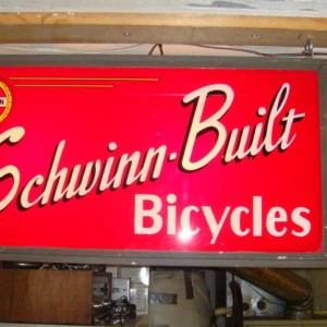 Schwinn Built sign | The Classic and Antique Bicycle Exchange